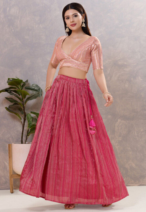 Buy Woven Art Silk Jacquard Blouse in Pink Online : UGX1826 - Utsav Fashion