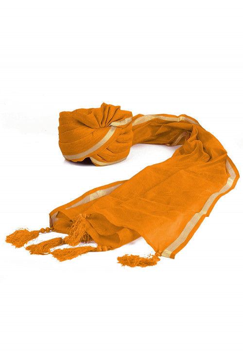 Buy Woven Chanderi Silk Turban in Mustard Online : MJX391 - Utsav Fashion