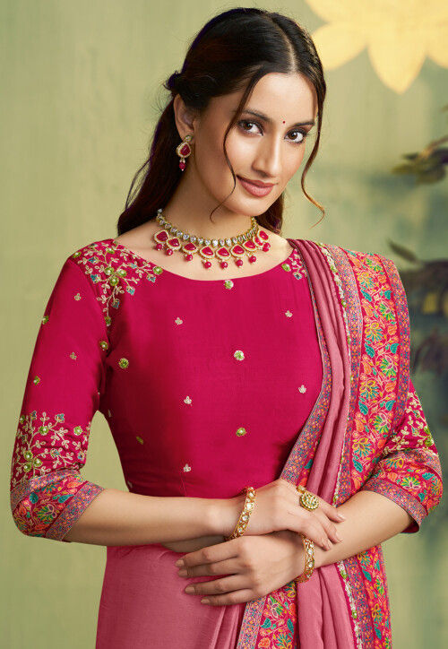 Buy Woven Upada Silk Saree in Pink Online : SBHA3944 - Utsav Fashion