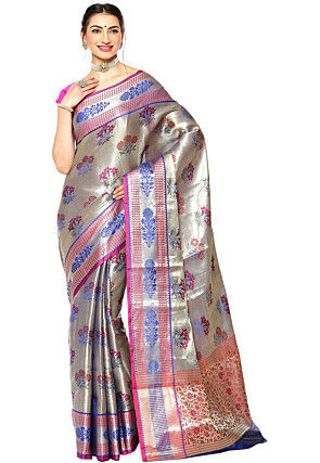 Silver Sarees | Buy Silver Colour Designer Sarees Online