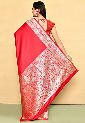Red - Satin - Saree: Buy Latest Indian Sarees for Women Online | Utsav ...