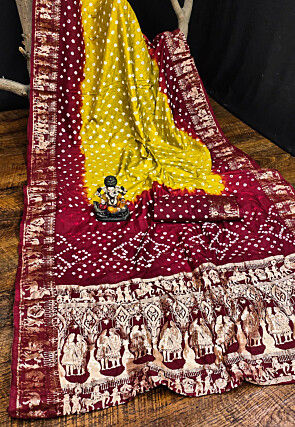 Gujarati Bandhani Sarees with Tie-dye Work | Utsav Fashion