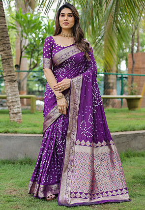 Gujarati Bandhani Sarees with Tie-dye Work | Utsav Fashion