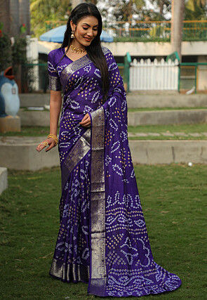 Gujarati Bandhani Sarees with Tie-dye Work | Utsav Fashion