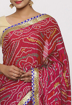 Gujarati Bandhani Sarees with Tie-dye Work | Utsav Fashion