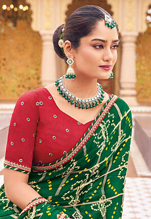 Gujarati Bandhani Sarees with Tie-dye Work | Utsav Fashion