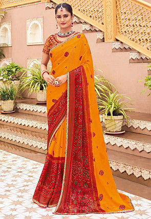 Bandhani Sarees: Buy Latest Indian Designer Bandhani Sarees Online ...