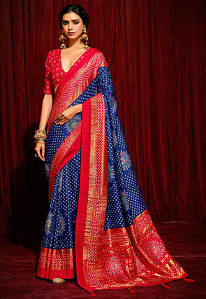 Gujarati Bandhani Sarees with Tie-dye Work | Utsav Fashion