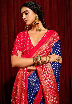 Gujarati Bandhani Sarees with Tie-dye Work | Utsav Fashion