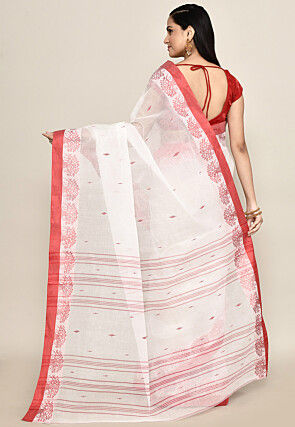 White Cotton Sarees: Buy Latest Designs Online | Utsav Fashion