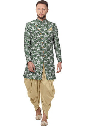 Buy Brocade Sherwani in Teal Blue Online : MTE1698 - Utsav Fashion