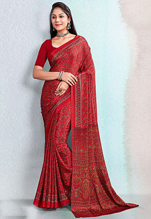 Crepe Sarees - Buy Latest Designer Crepe Sarees Online - Utsav Fashion