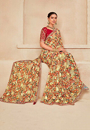 Beige Color Sarees: Buy Authentic Beige Sarees at Amazing Prices ...