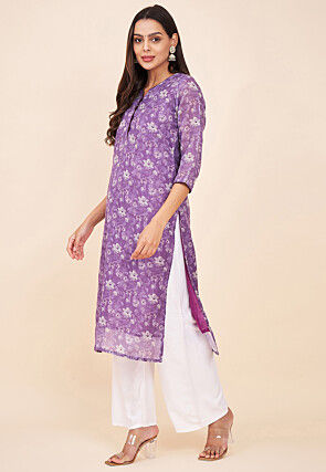 Purple Indo-Western Kurtas For Women: Buy Latest Designs Online | Utsav ...