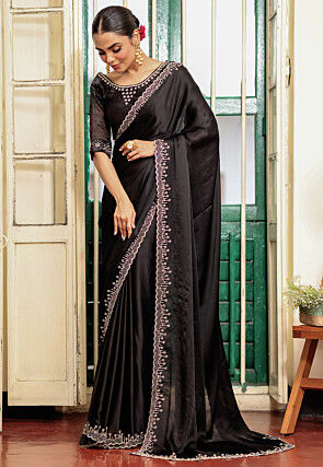 simple saree with stone border