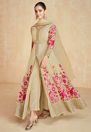 Beige Abaya Style Suits & Salwar Kameez: Buy Online | Utsav Fashion