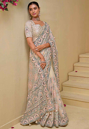 Beige Color Sarees: Buy Authentic Beige Sarees at Amazing Prices ...