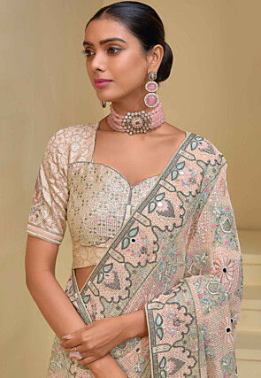 Beige Color Sarees: Buy Authentic Beige Sarees at Amazing Prices ...