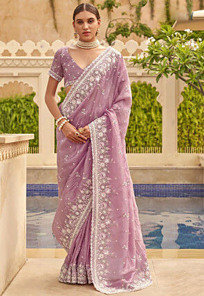 Purple Saree: Buy Latest Indian Designer Purple Saree Online - Utsav ...