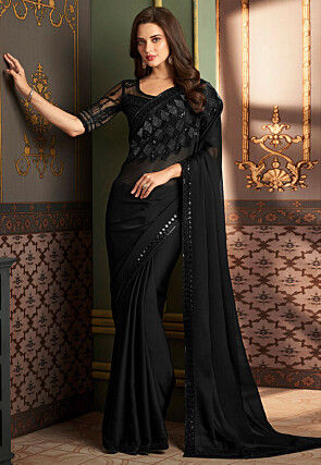 Black Saree: Buy Latest Designer Black Saree Online - Utsav Fashion