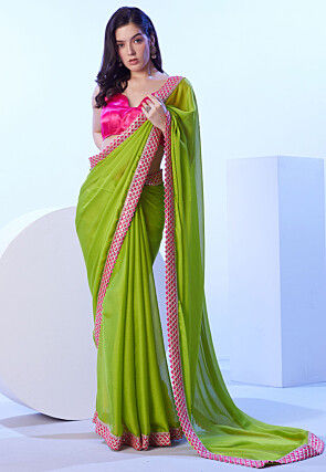 Pure Chiffon Sarees - Buy Latest Designer Chiffon Saree Online - Utsav ...