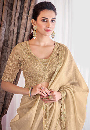 Beige Color Sarees: Buy Authentic Beige Sarees at Amazing Prices ...