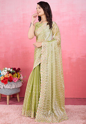 Pure Chiffon Sarees - Buy Latest Designer Chiffon Saree Online - Utsav ...