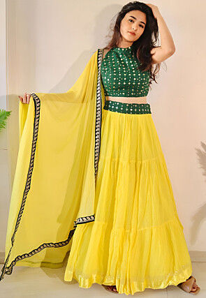 Yellow Lehenga Cholis: Buy Latest Indian Designer Yellow Ghagra Choli ...
