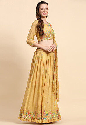 Buy Online Latest Indian Designer Yellow Lehenga Cholis