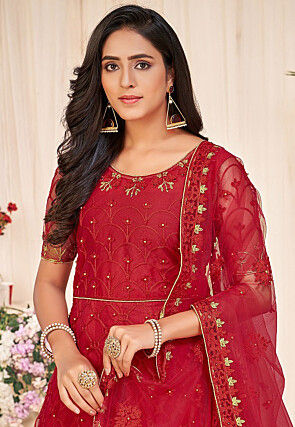 Red Abaya Style Suits & Salwar Kameez: Buy Online | Utsav Fashion