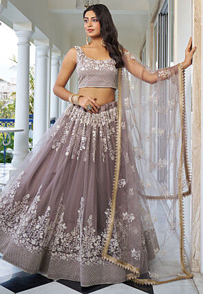 Latest and Designer Grey Color Lehenga Choli Online Shopping