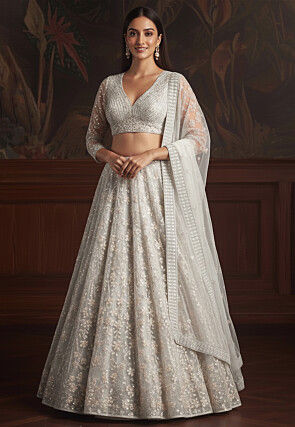 white lehenga for wedding function