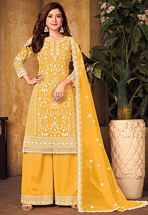 Embroidered Net Pakistani Suit in Grey : KCH9827