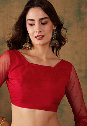 Red Net Sarees: Buy Latest Designs Online | Utsav Fashion
