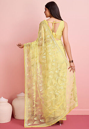Yellow - Net - Saree: Buy Latest Indian Sarees for Women Online | Utsav ...