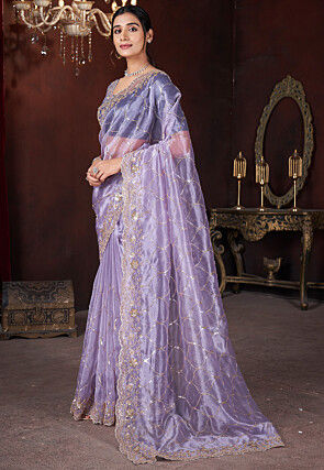 Purple Saree: Buy Latest Indian Designer Purple Saree Online - Utsav ...