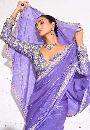 Purple Saree: Buy Latest Indian Designer Purple Saree Online - Utsav ...