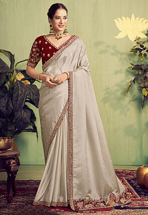 simple saree with border work