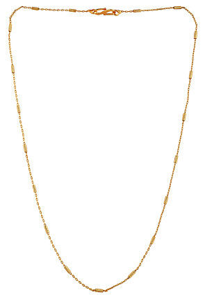 Golden Polished Beaded Neck Chain : JUY938