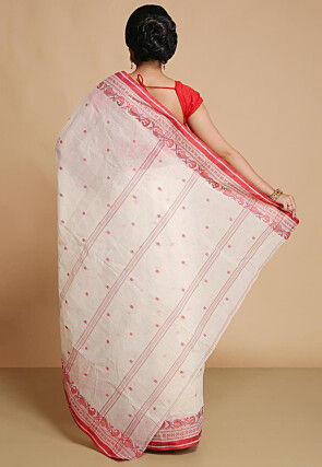 White Cotton Sarees: Buy Latest Designs Online | Utsav Fashion