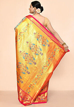 Golden Saree: A Vast Collection Of Golden Colour Sarees Online At Utsav ...