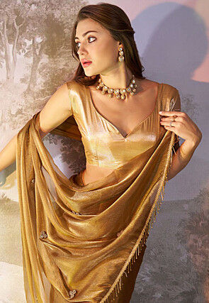Golden Saree: A Vast Collection Of Golden Colour Sarees Online At Utsav ...