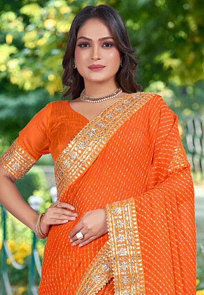 Orange Color Saree Online in Latest Styles I Utsav Fashion