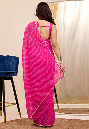 Pink Georgette Sarees: Buy Latest Designs Online | Utsav Fashion