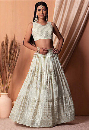 Shop Trendy Indian Designer White Lehenga Cholis Online