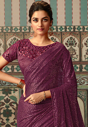 Purple Saree: Buy Latest Indian Designer Purple Saree Online - Utsav ...