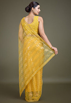 Yellow - Net - Saree: Buy Latest Indian Sarees for Women Online | Utsav ...