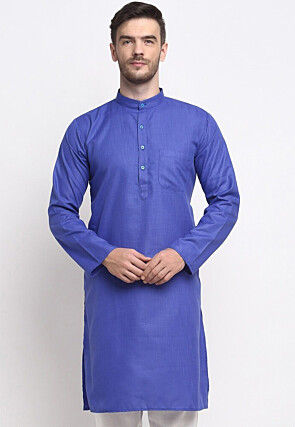 Buy Solid Color Cotton Kurta in Red Online : MMQ1960 - Utsav Fashion