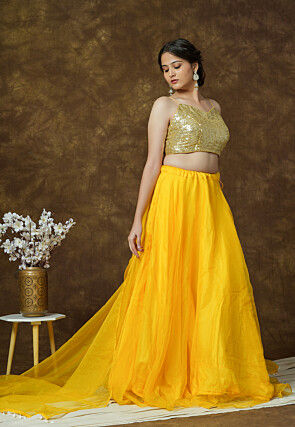Yellow Lehenga Cholis: Buy Latest Indian Designer Yellow Ghagra Choli ...