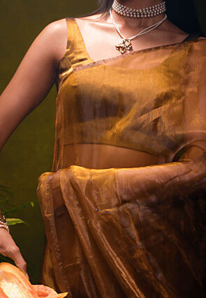 Golden Saree: A Vast Collection Of Golden Colour Sarees Online At Utsav ...